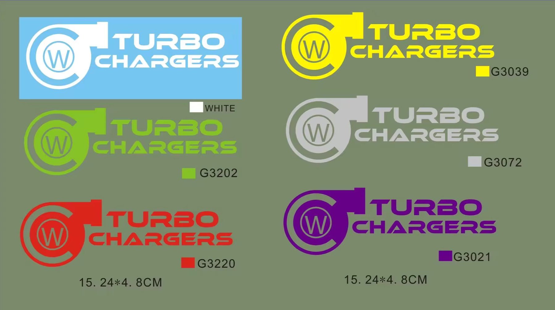 CW Turbochargers 6x2" vinyl sticker/decal